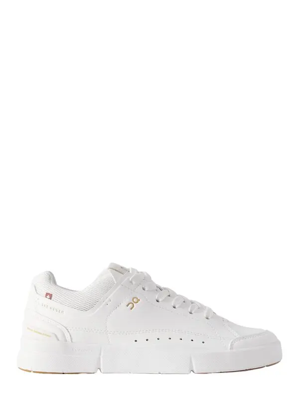 On The Roger Centre Court Mesh-trimmed Faux Leather Sneakers - White