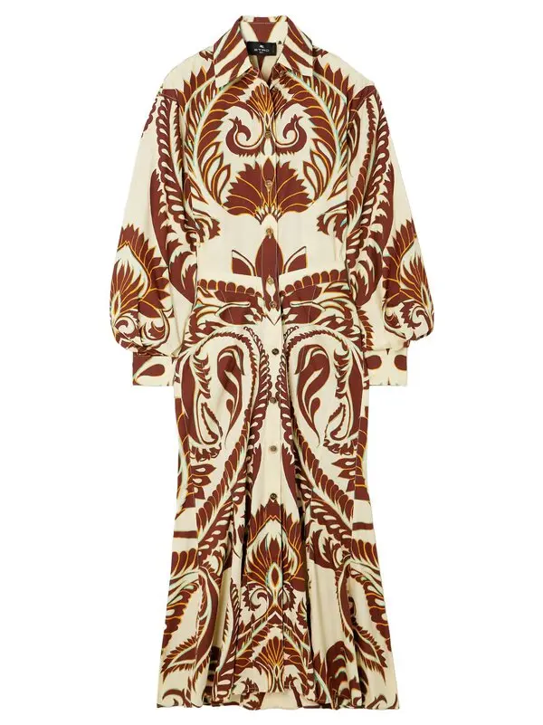 Etro Printed Cotton Midi Shirt Dress - Multi