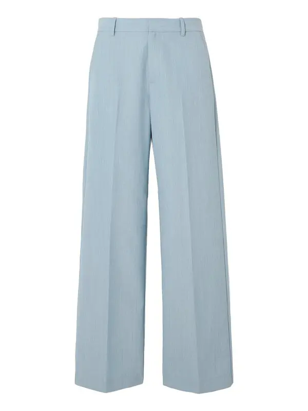 ST. AGNI Carter Pleated Recycled Twill Wide-leg Pants - Gray