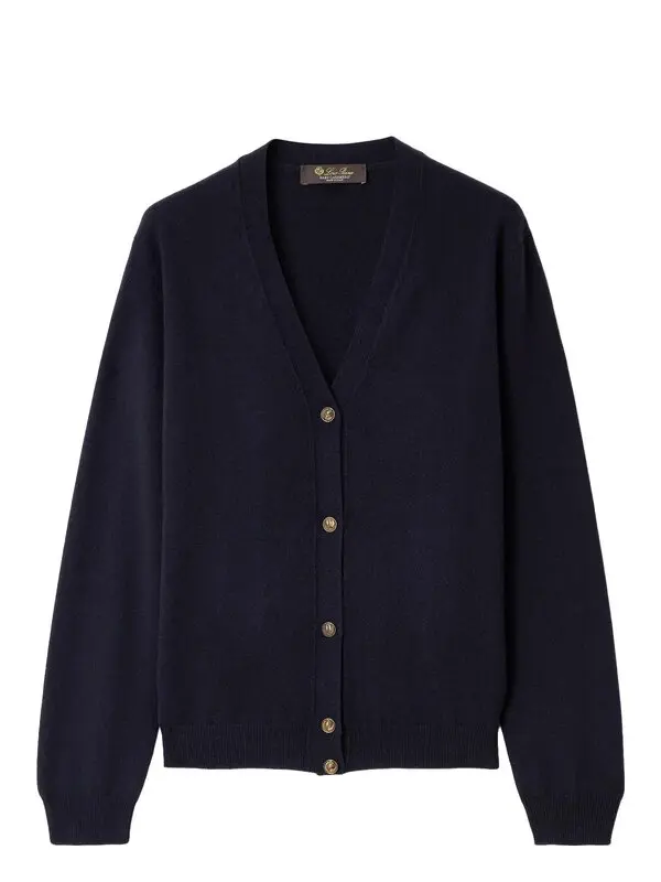 Loro Piana Cashmere V-neck Cardigan - Blue