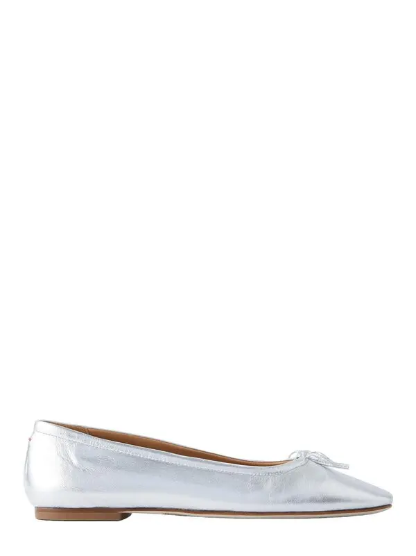 AeydĒ Delfina Metallic Leather Ballet Flats - Silver