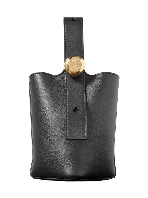 Loewe Pebble Mini Leather Tote - Black