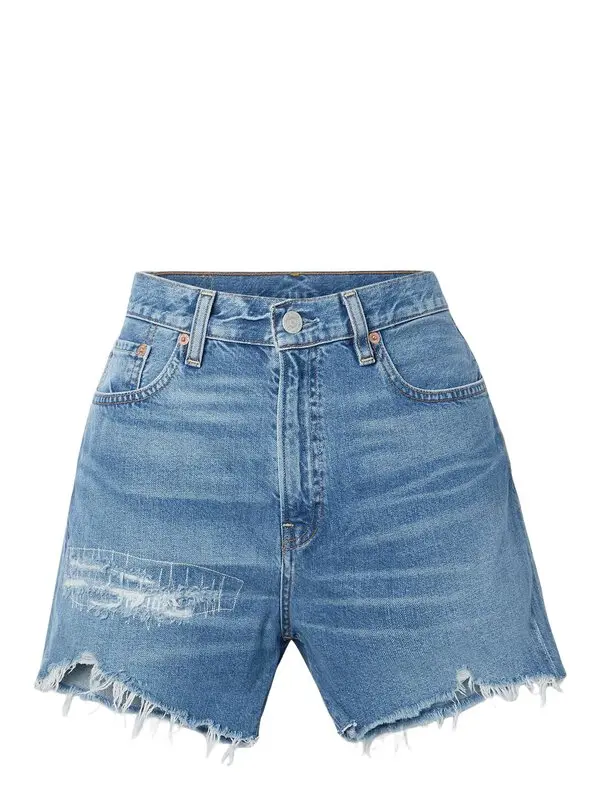 Denimist Nic Distressed Denim Shorts - Blue