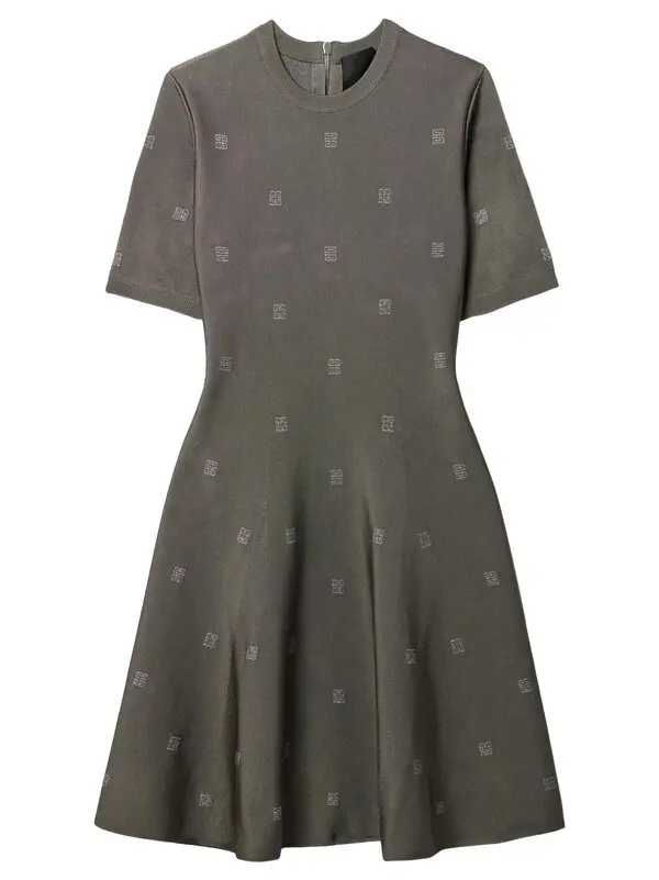 Givenchy 4g Jacquard-knit Mini Dress - Gray