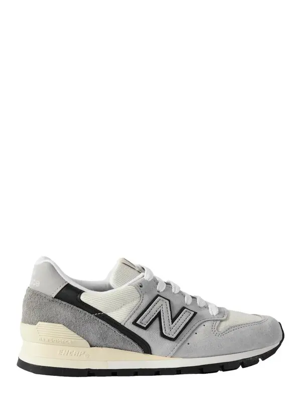 NEW BALANCE U996 Mesh And Leather-trimmed Suede Sneakers - Gray