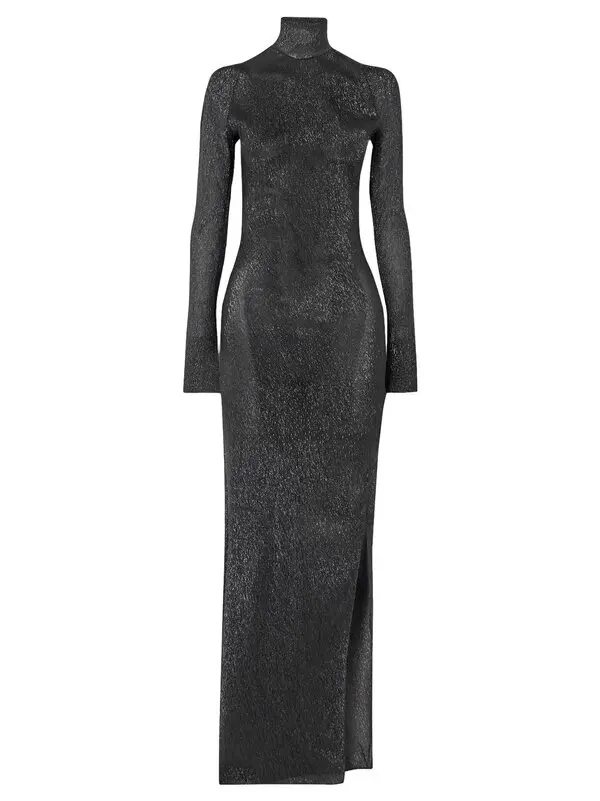 PETAR PETROV Metallic Silk-blend Maxi Dress - Gray