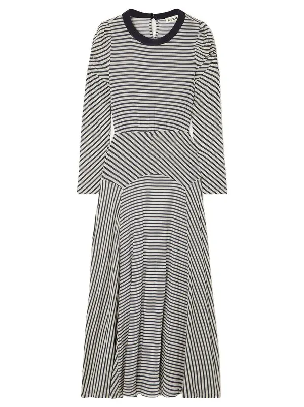 Rixo Cerise Striped Stretch-jersey Midi Dress - Multi