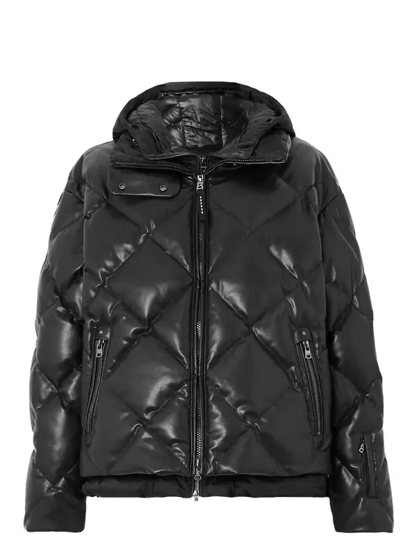 Bogner Lissi-d Hooded Quilted Faux Leather And Shell Jacket - Black