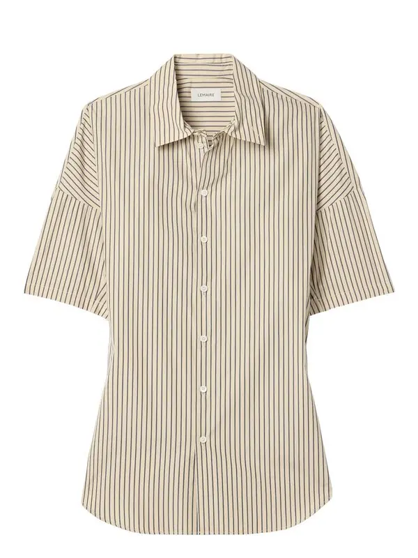 LEMAIRE Striped Cotton-poplin Shirt - Neutrals