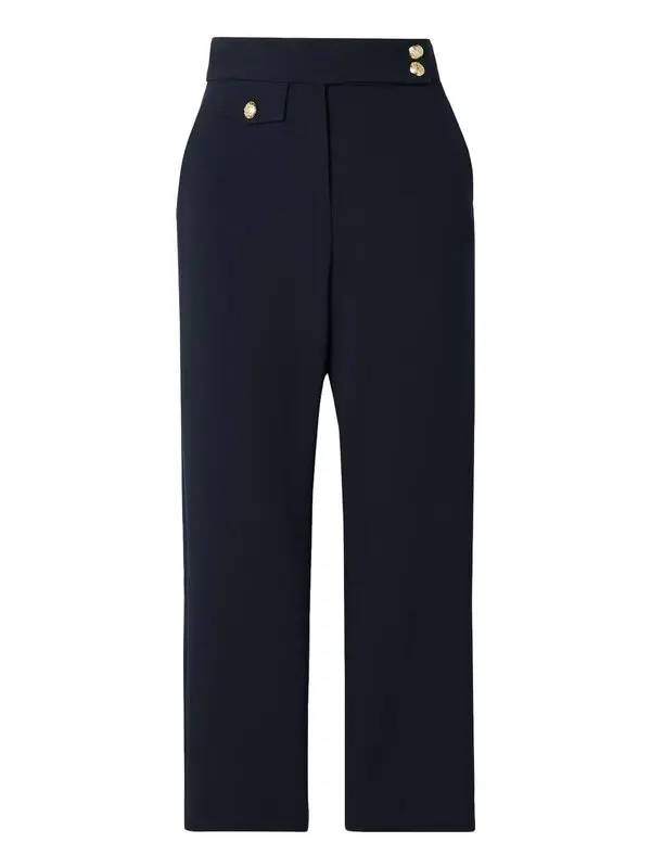 Veronica Beard Renzo Cropped Woven Straight-leg Pants - Blue