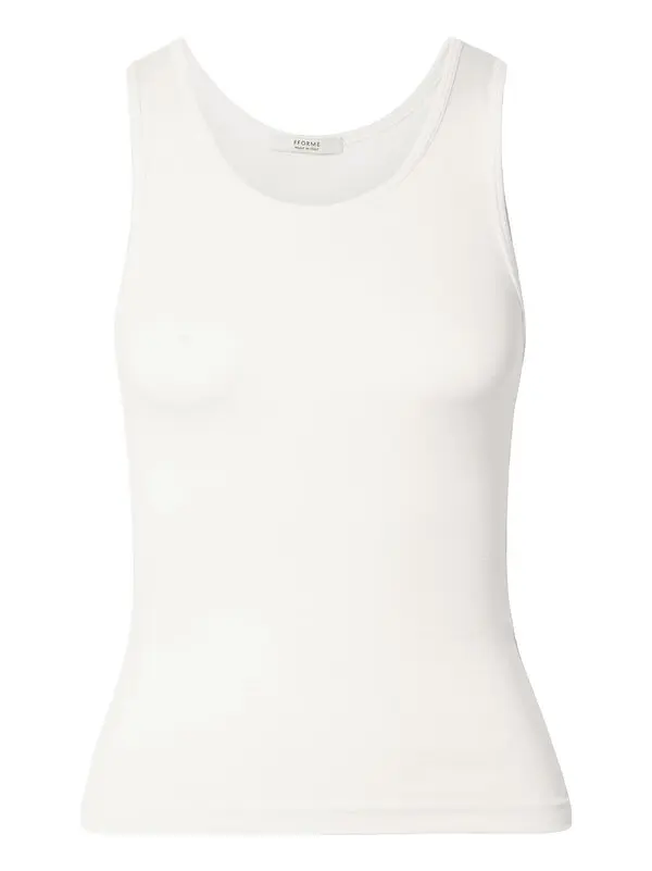 FFORME Pari Stretch-silk Jersey Racer-back Tank - White