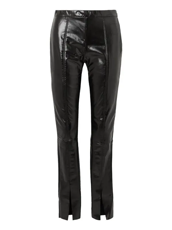 Rick Owens Coated Cotton-blend Skinny Pants - Black