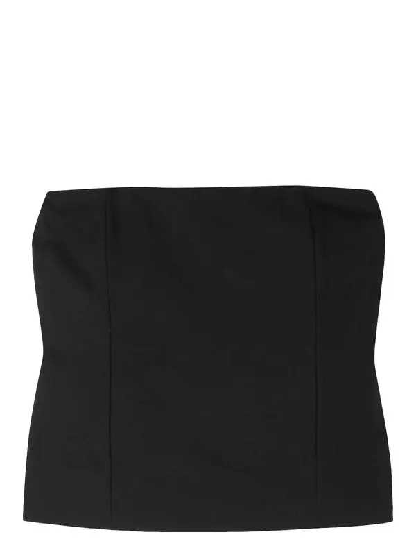 THE ROW Melini Strapless Wool And Mohair-blend Twill Top - Black