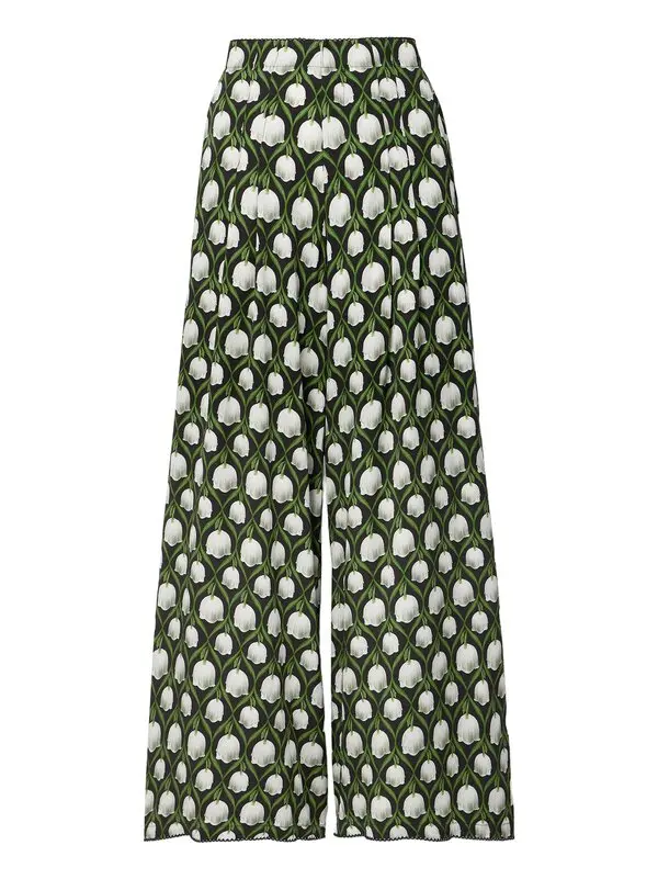 Agua Bendita Recycled-twill Wide-leg Floral Print Pants - Multi