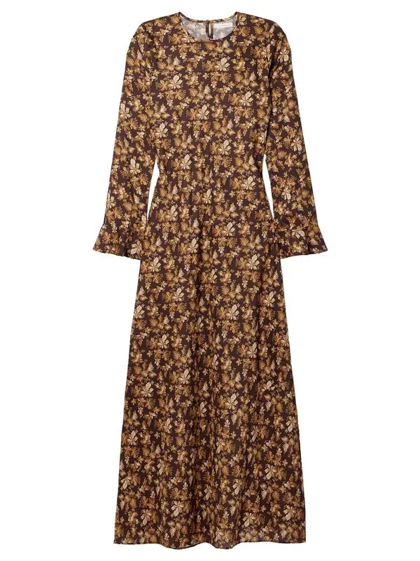 DÔEN Amande Printed Cotton-voile Maxi Dress - Multi