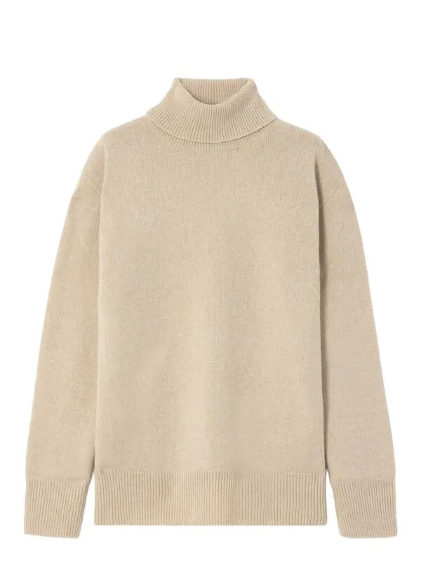 THE ROW Oversized Wool And Cashmere-blend Turtleneck Sweater - Neutrals