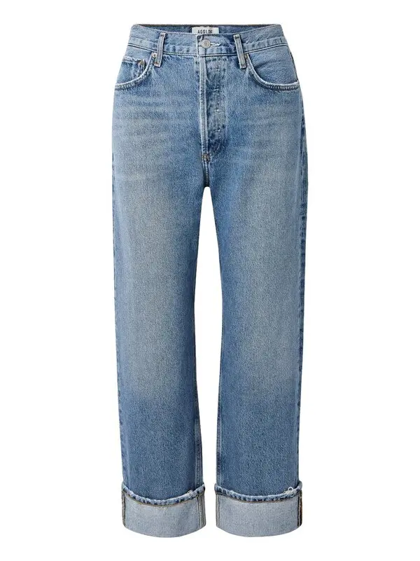 AGOLDE Fran Cropped Mid-rise Straight-leg Jeans - Blue