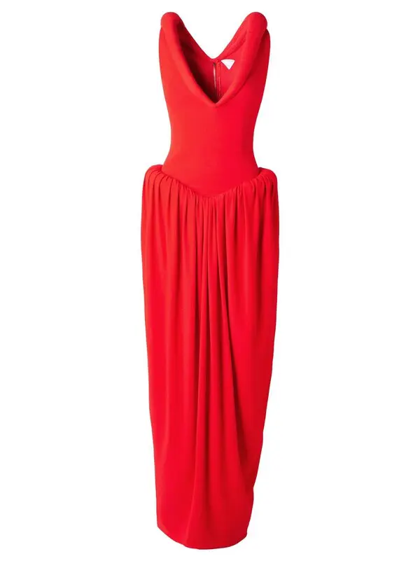 Bottega Veneta Bouclé Maxi Dress - Red