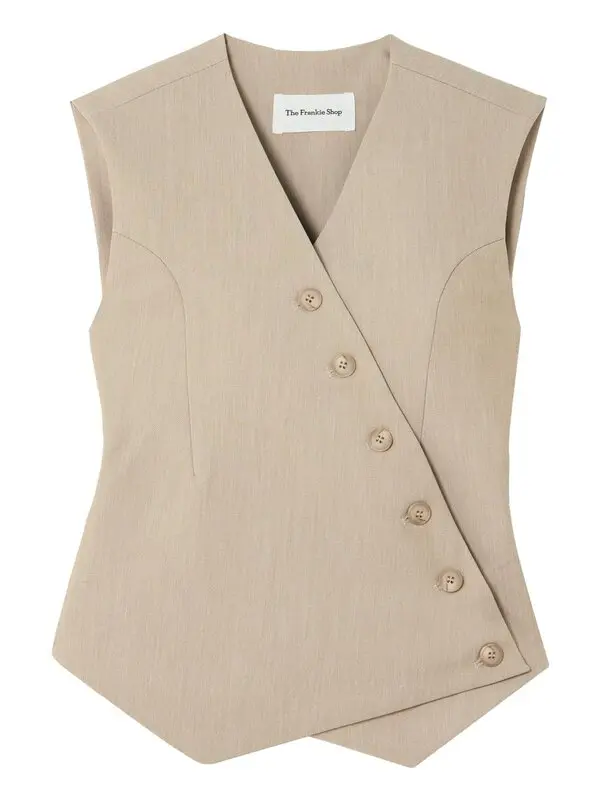 THE FRANKIE SHOP Maesa Asymmetric Canvas Vest - Neutrals