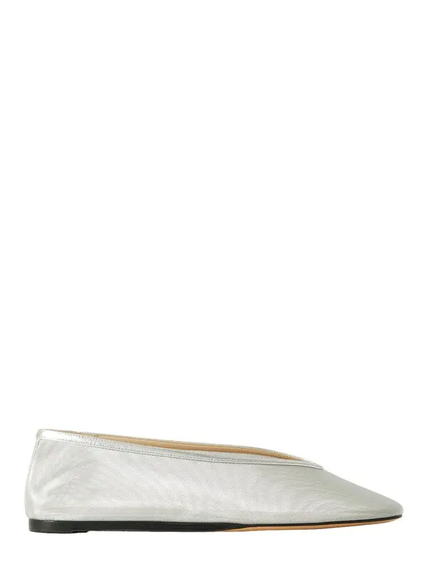 Le Monde Beryl Luna Metallic Mesh Ballet Flats - Silver