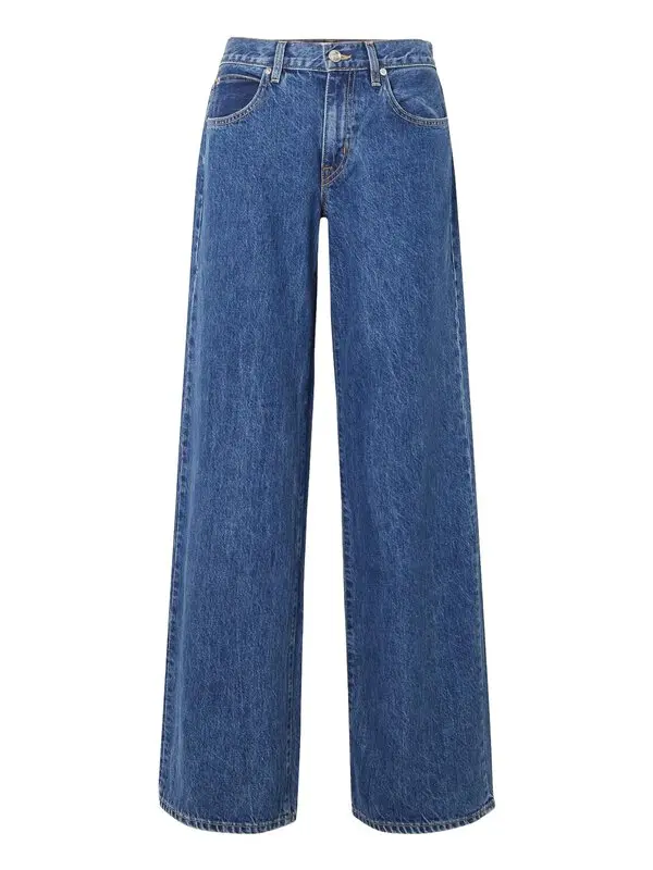 SLVRLAKE Net Sustain Mica Low-rise Wide-leg Organic Jeans - Blue