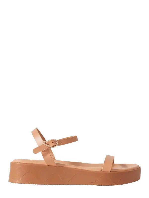 ANCIENT GREEK SANDALS Irida Leather Mary Jane Platform Sandals - Brown