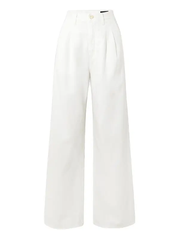 GOLDSIGN The Edgar Pleated Wide-leg Organic Jeans - White