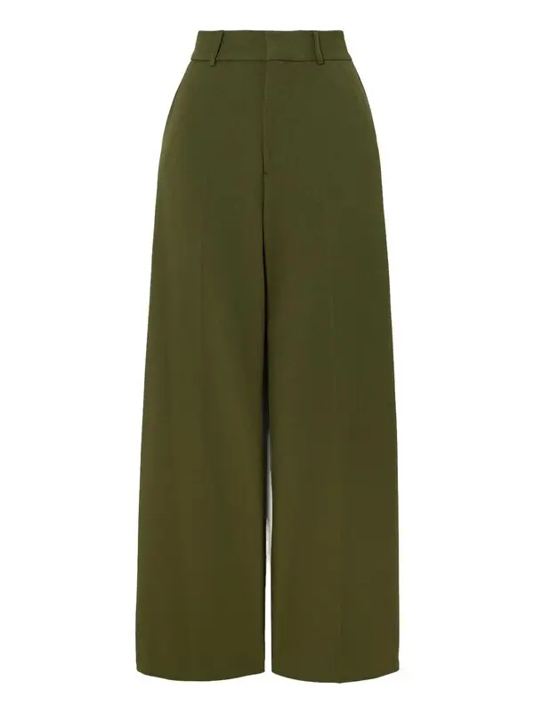 Staud Prince Twill Wide-leg Pants - Green