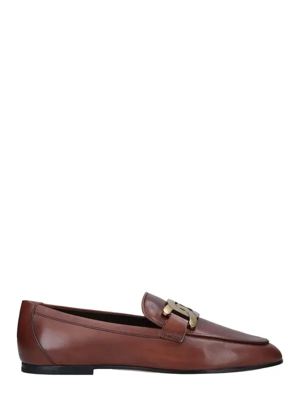 TOD'S Chain Detail Loafers - Brown