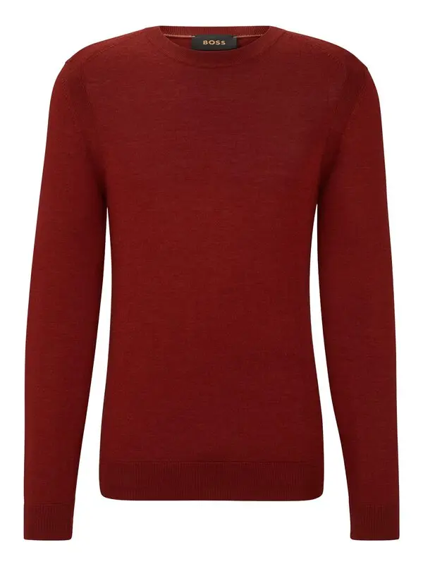 BOSS Wool-silk-cashmere Crew Neck Sweater - Red