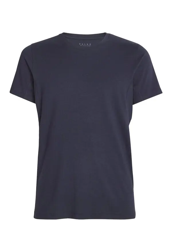 Falke Cotton-blend Daily Climate Control T-shirt - Navy