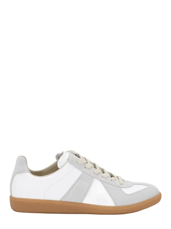 MAISON MARGIELA Replica Leather And Suede Trainers - White
