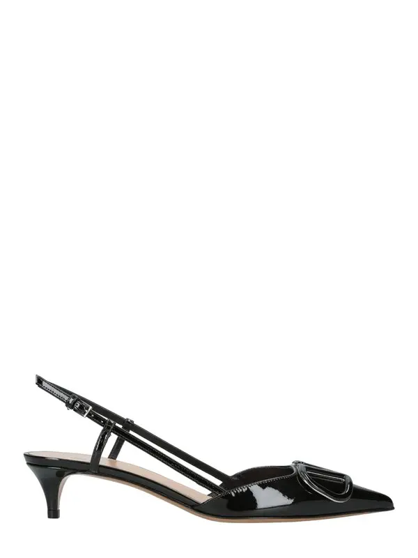 Valentino Garavani Patent Leather Slingback Heels - Black