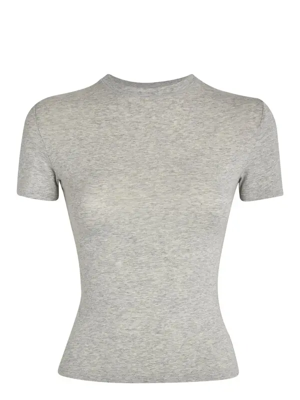 SKIMS Cotton Jersey Short-sleeve T-shirt - Grey