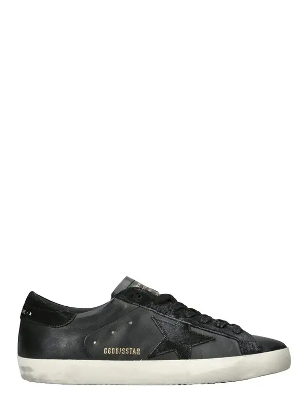 GOLDEN GOOSE Leather Super-star Sneakers - Black