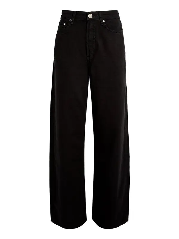 Rag & Bone Mid-rise Wide-leg Jeans - Black