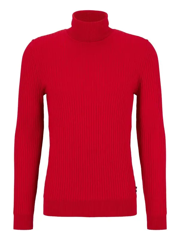 BOSS Wool Rollneck Sweater - Red