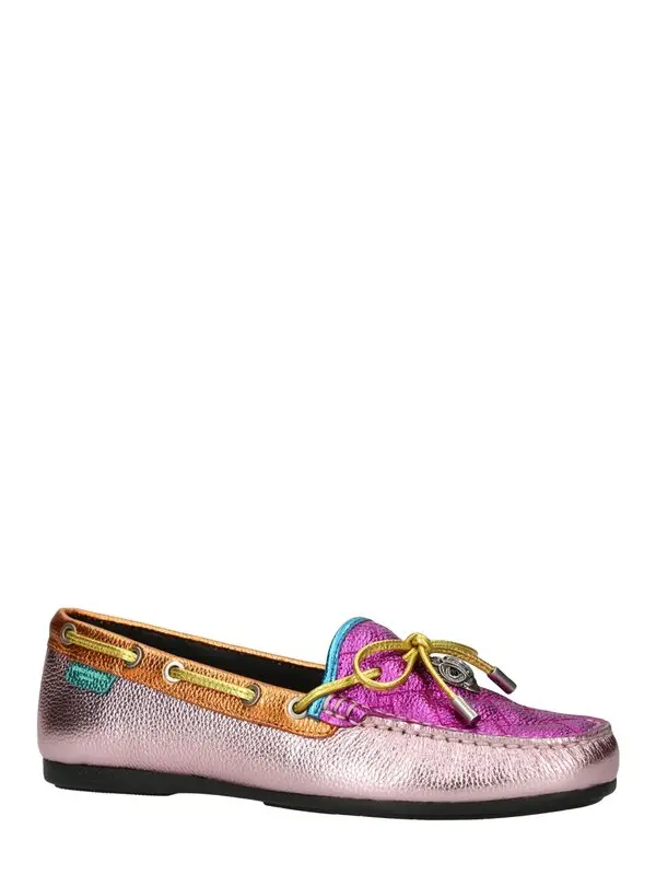 Kurt Geiger Metallic Leather Eagle Moccasins - Pink