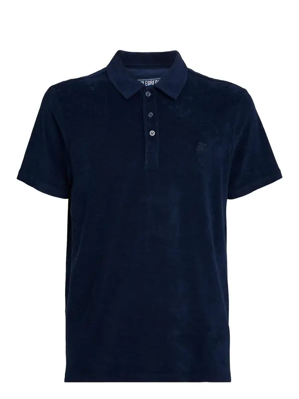 Vilebrequin Towelling Polo Shirt - Navy
