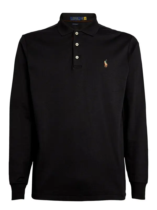 Polo Ralph Lauren Pima Cotton Long-sleeve Polo Shirt - Black