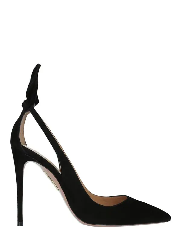 AQUAZZURA Suede Bow Tie Pumps - Black