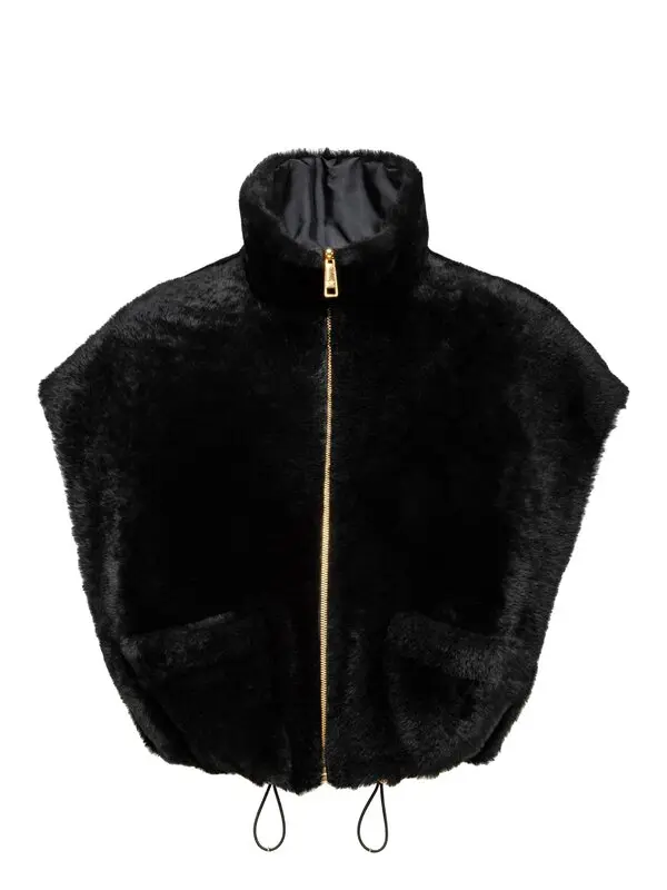 Prada Shearling Gilet - Black