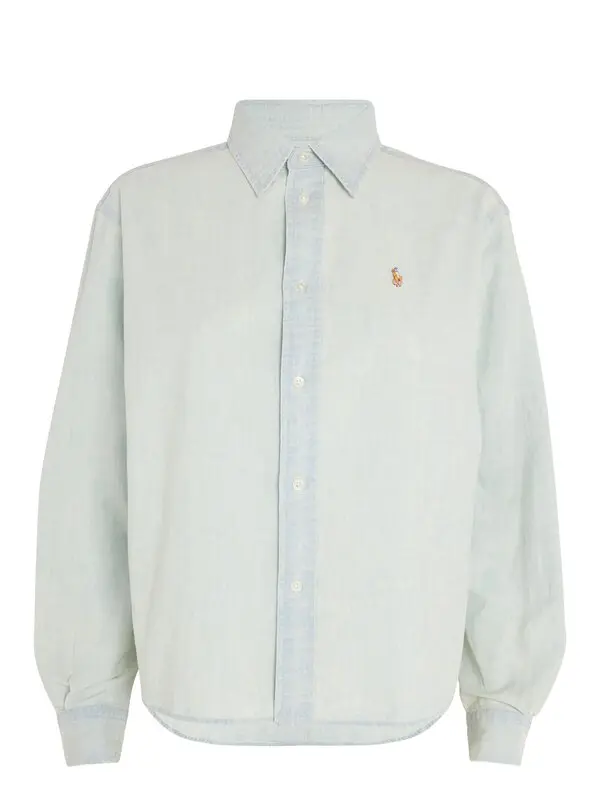Polo Ralph Lauren Cotton Button-down Shirt With Embroidered Pony - Blue