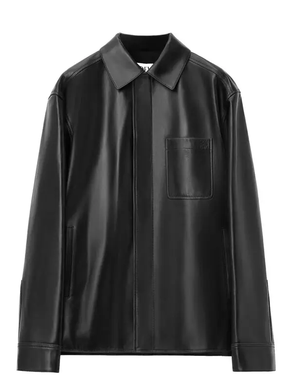 Loewe Leather Shirt Jacket - Black