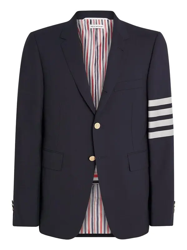 Thom Browne Wool 4-bar Stripe Blazer - Navy