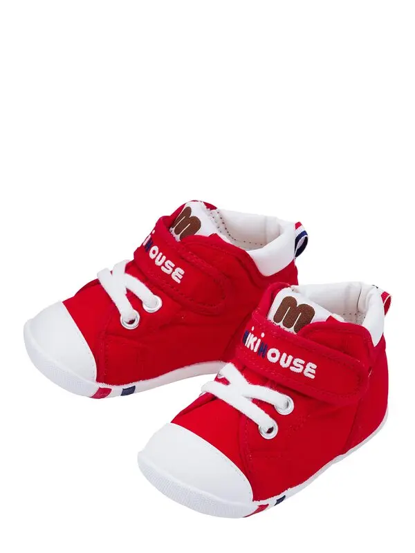 MIKI HOUSE High-top Velcro Sneakers - Red
