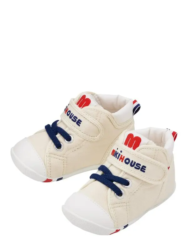 MIKI HOUSE High-top Velcro Sneakers - White