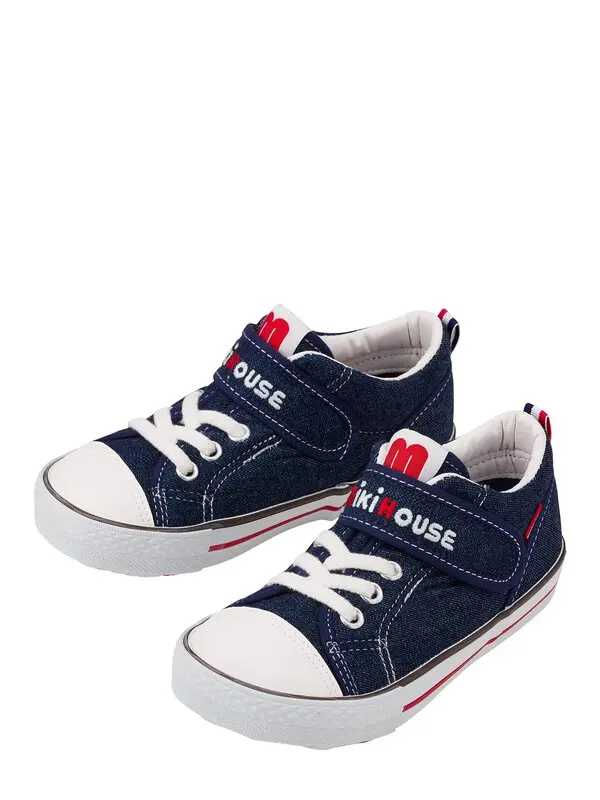 MIKI HOUSE Blue Denim Velcro Low-top Sneakers - Navy