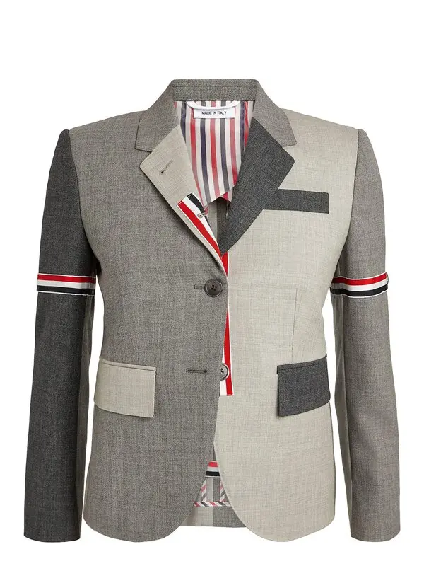 Thom Browne Wool High Armhole Tricolour Sport Coat - Grey