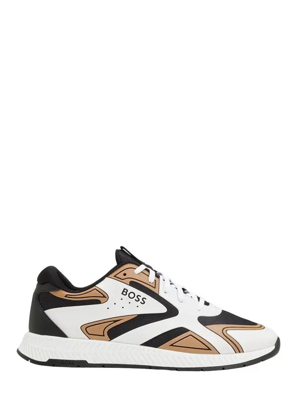 BOSS Two-tone Metallic Low-top Sneakers - Beige